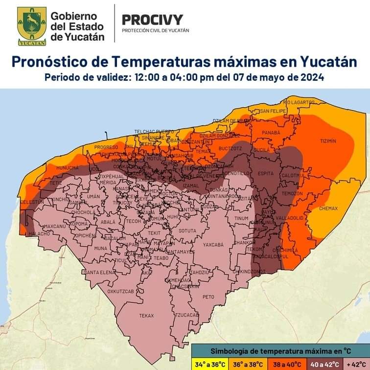 Alerta por calor extremo en la península de Yucatán: Temperaturas ...